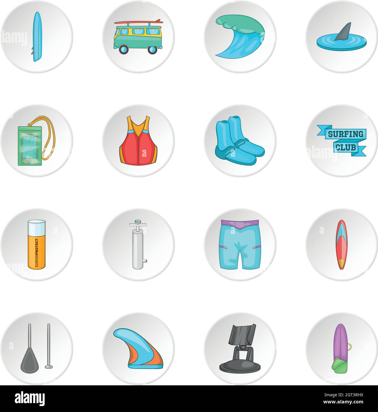 Surfing icons set Stock Vector Image & Art - Alamy