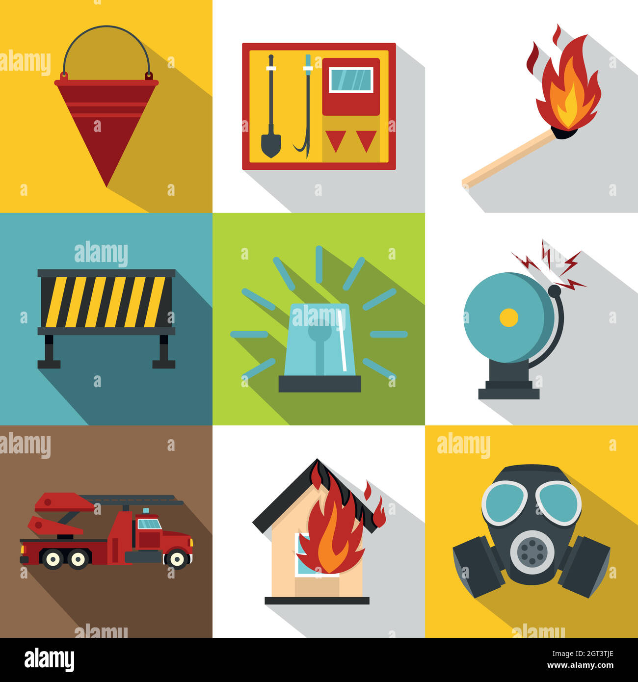 Protection from fire icons set, flat style Stock Vector Image & Art - Alamy