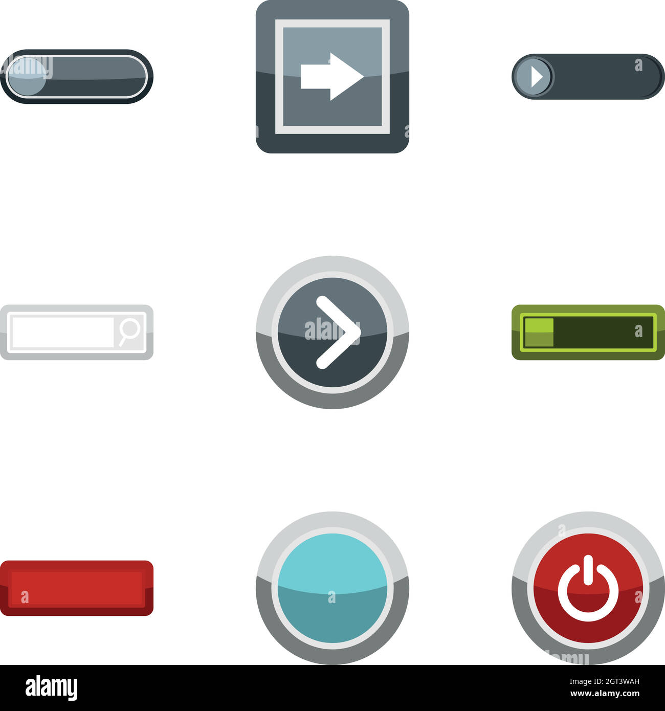 Choice button icons set, flat style Stock Vector Image & Art - Alamy