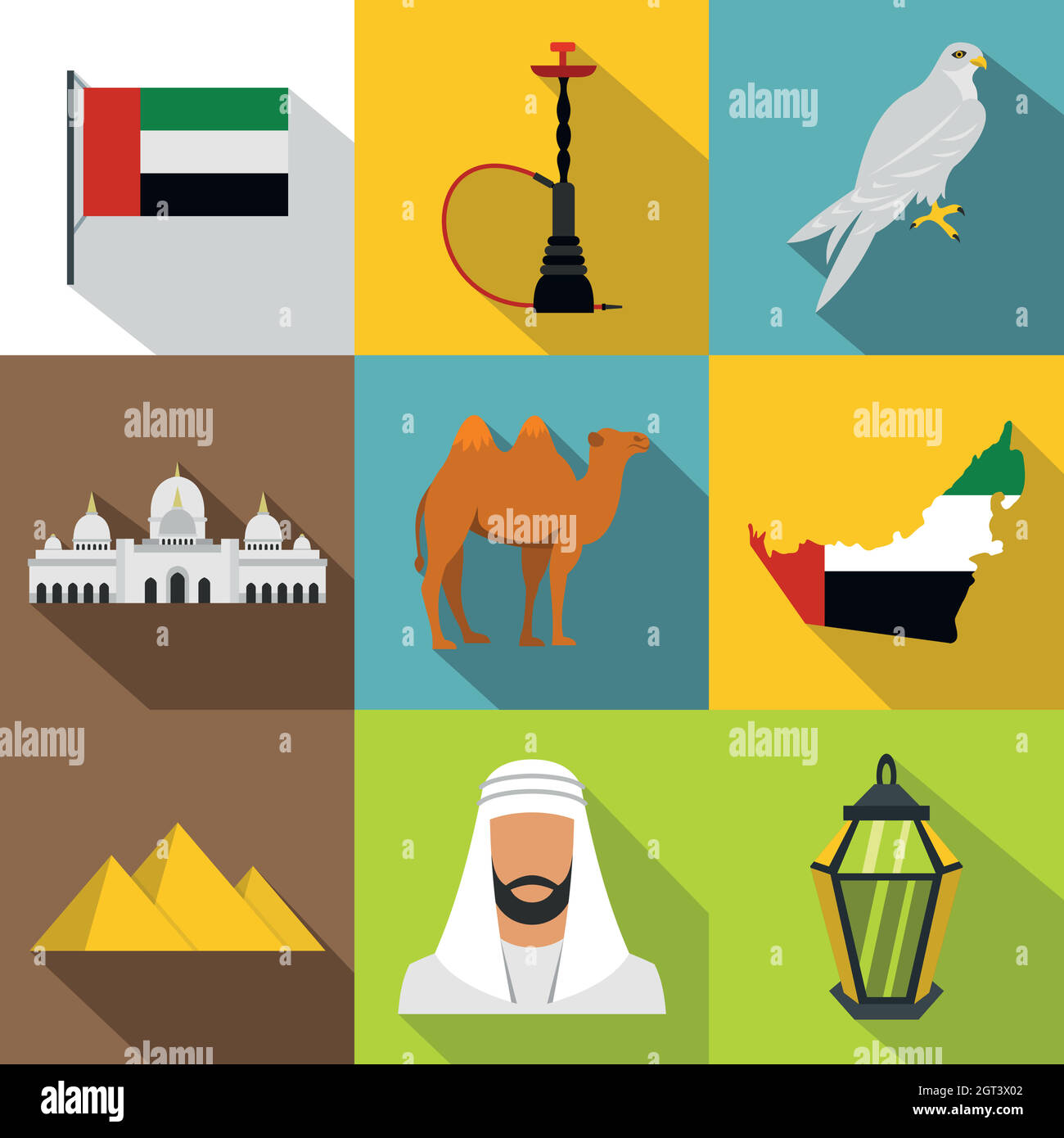Stay in UAE icons set, flat style Stock Vector Image & Art - Alamy
