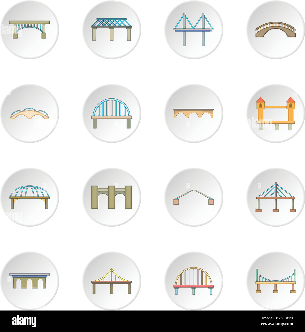 Bridge construction icons set Stock Vector Image & Art - Alamy