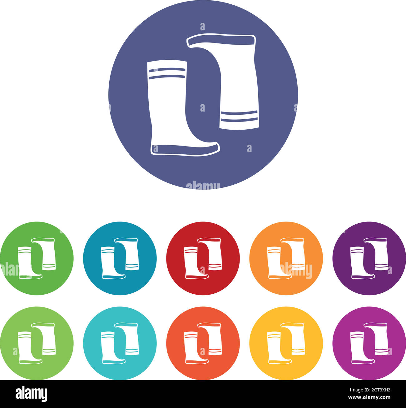 Rubber boots set icons Stock Vector Image & Art - Alamy