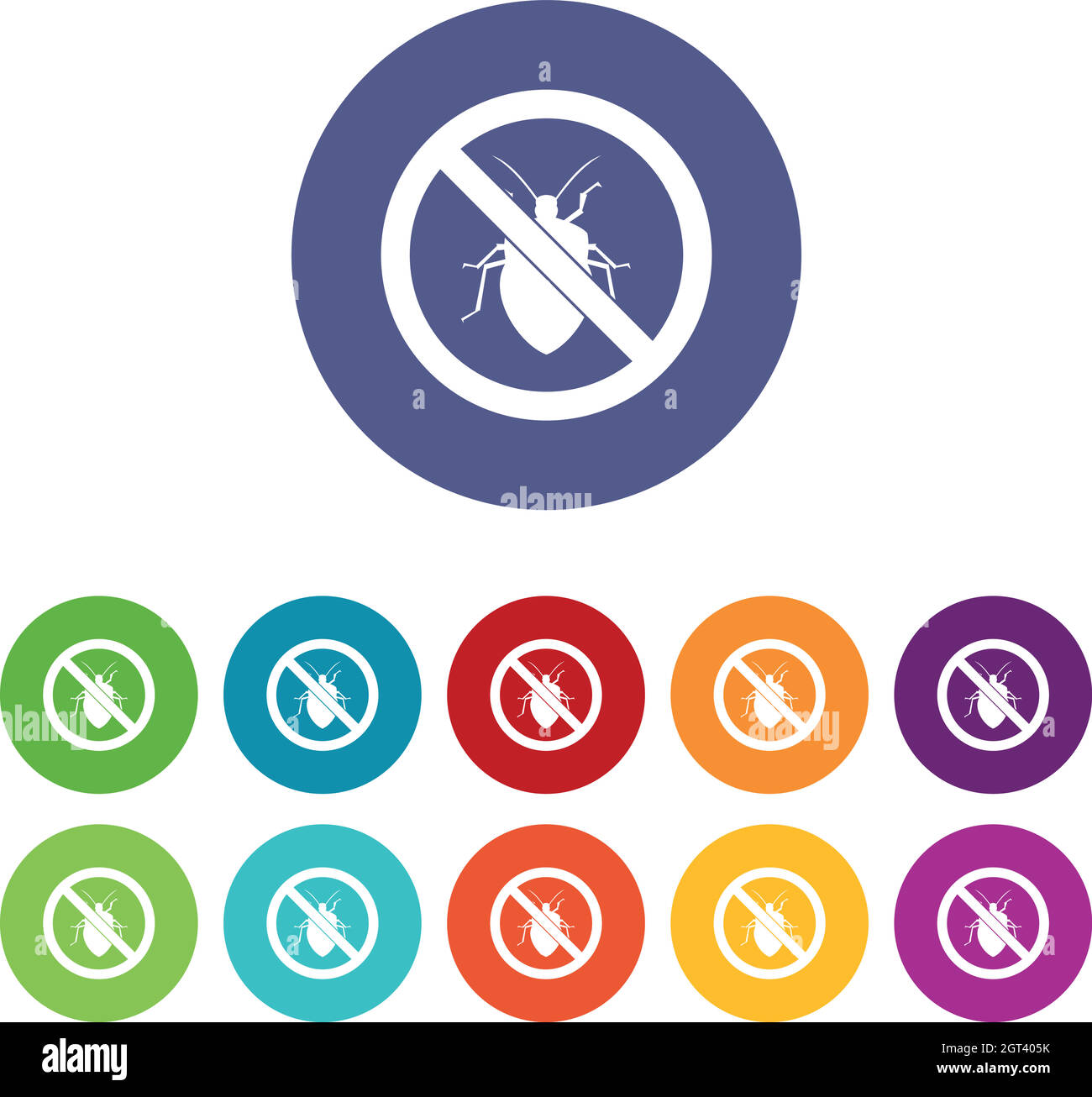 No bug sign set icons Stock Vector Image & Art - Alamy
