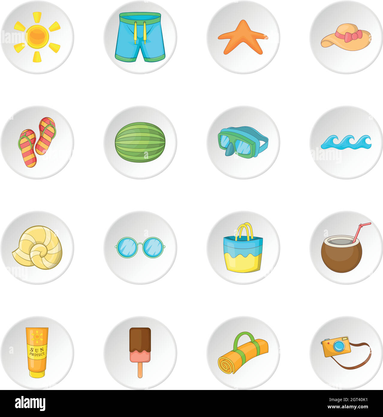 Summer items icons set Stock Vector Image & Art - Alamy