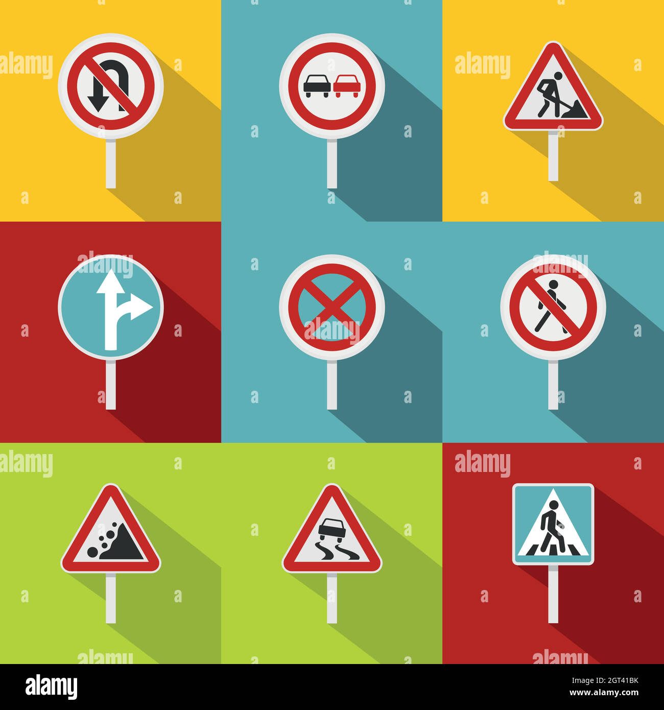 Speed restriction pedestrian warning Stock Vector Images - Alamy