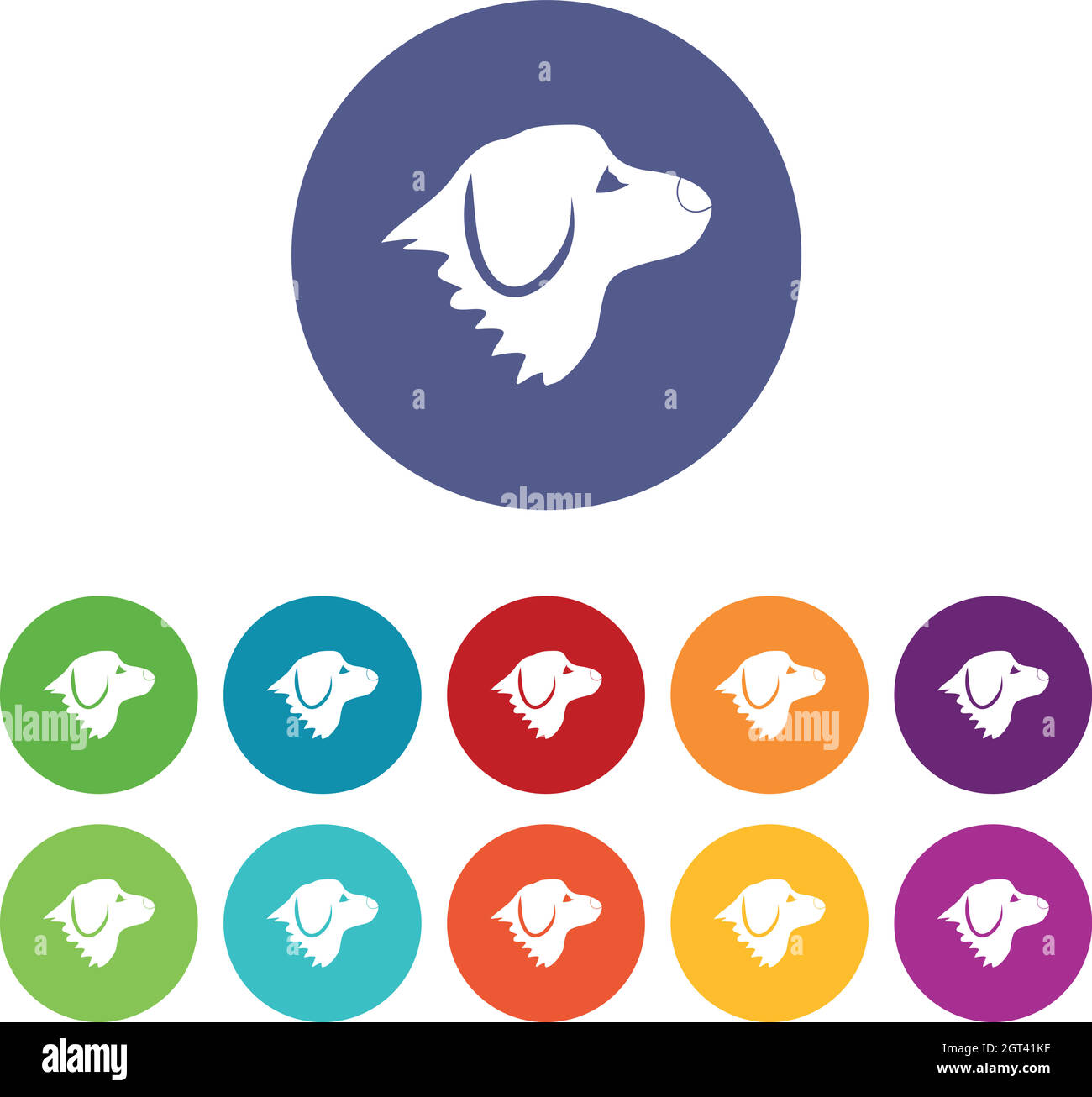 Retriever dog set icons Stock Vector Image & Art - Alamy