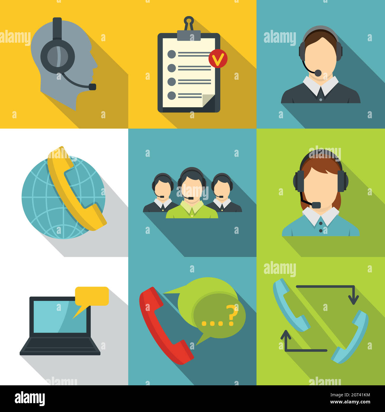 Technical support icons set, flat style Stock Vector Image & Art - Alamy