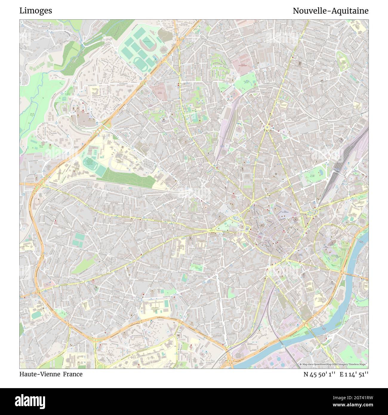Map limoges france Cut Out Stock Images & Pictures - Alamy