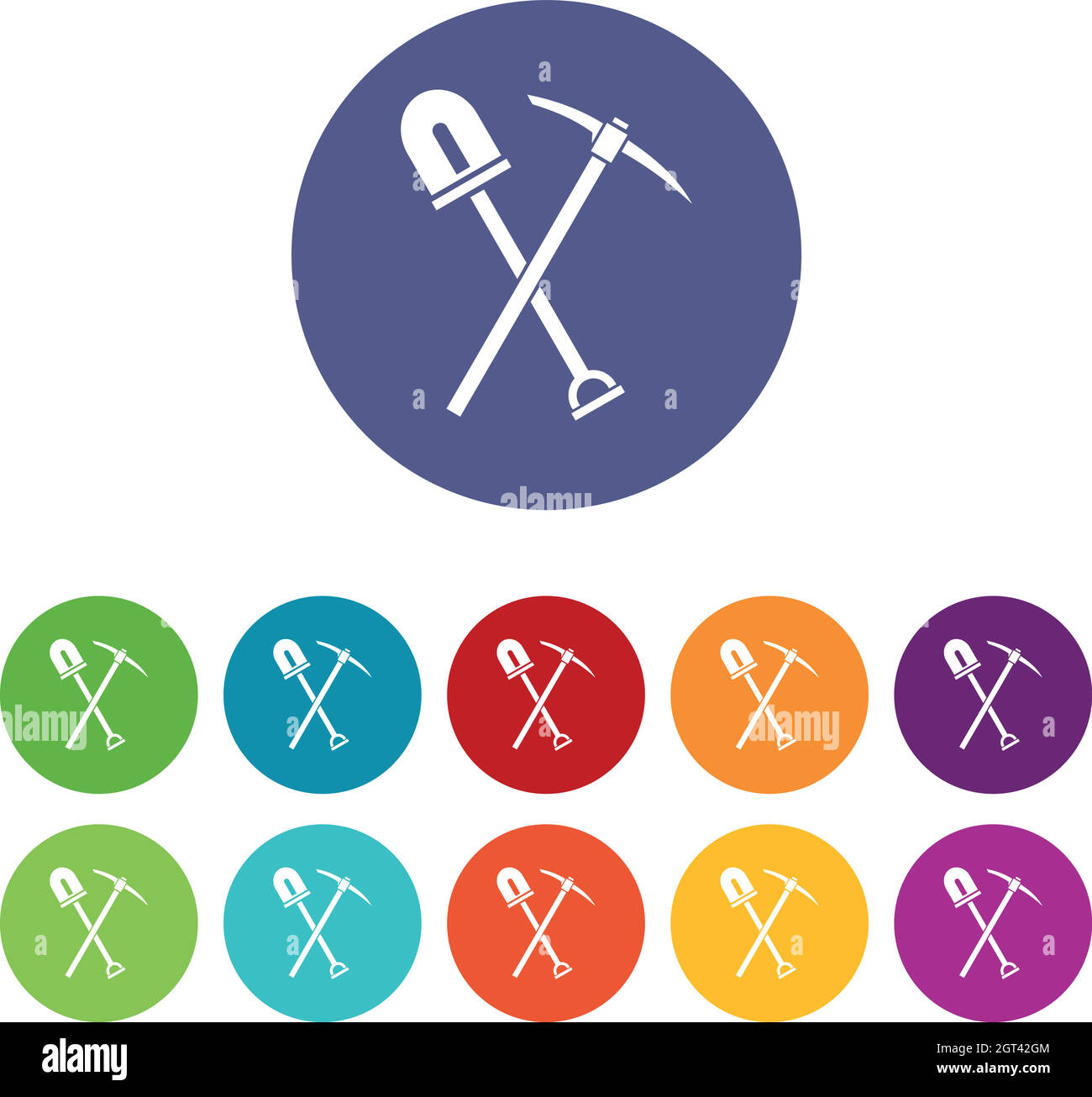 Shovel and pickaxe set icons Stock Vector Image & Art - Alamy