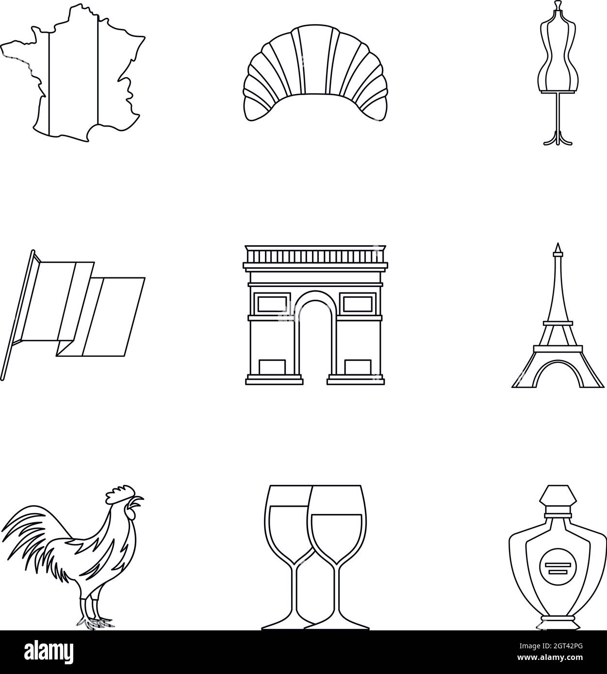 France icons set, outline style Stock Vector Image & Art - Alamy
