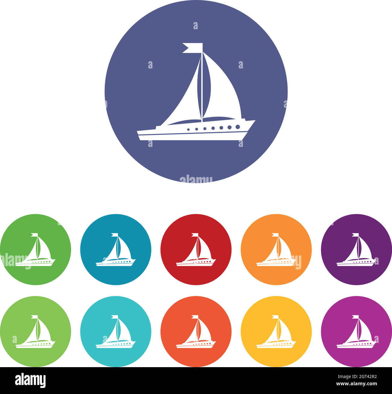 Sailing ship set icons Stock Vector Image & Art - Alamy