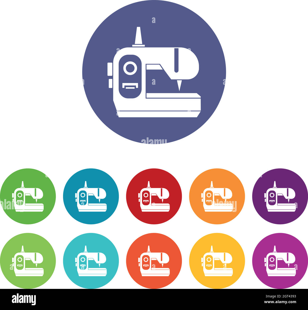 Sewing machine set icons Stock Vector Image & Art - Alamy