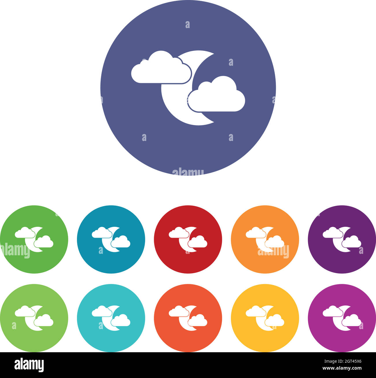 Moon crescent set half Stock Vector Images - Alamy