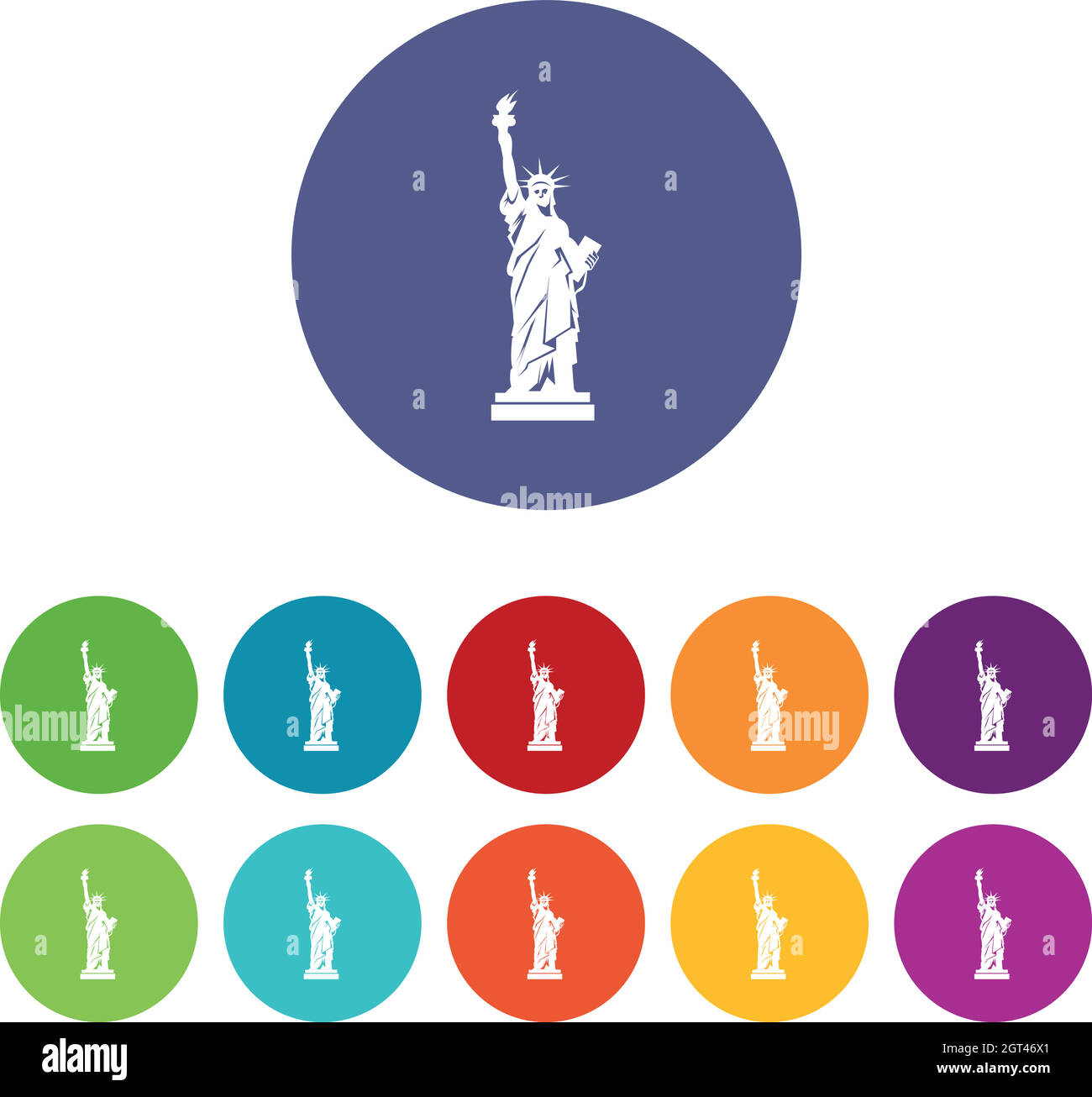 Statue of liberty set icons Stock Vector Image & Art - Alamy