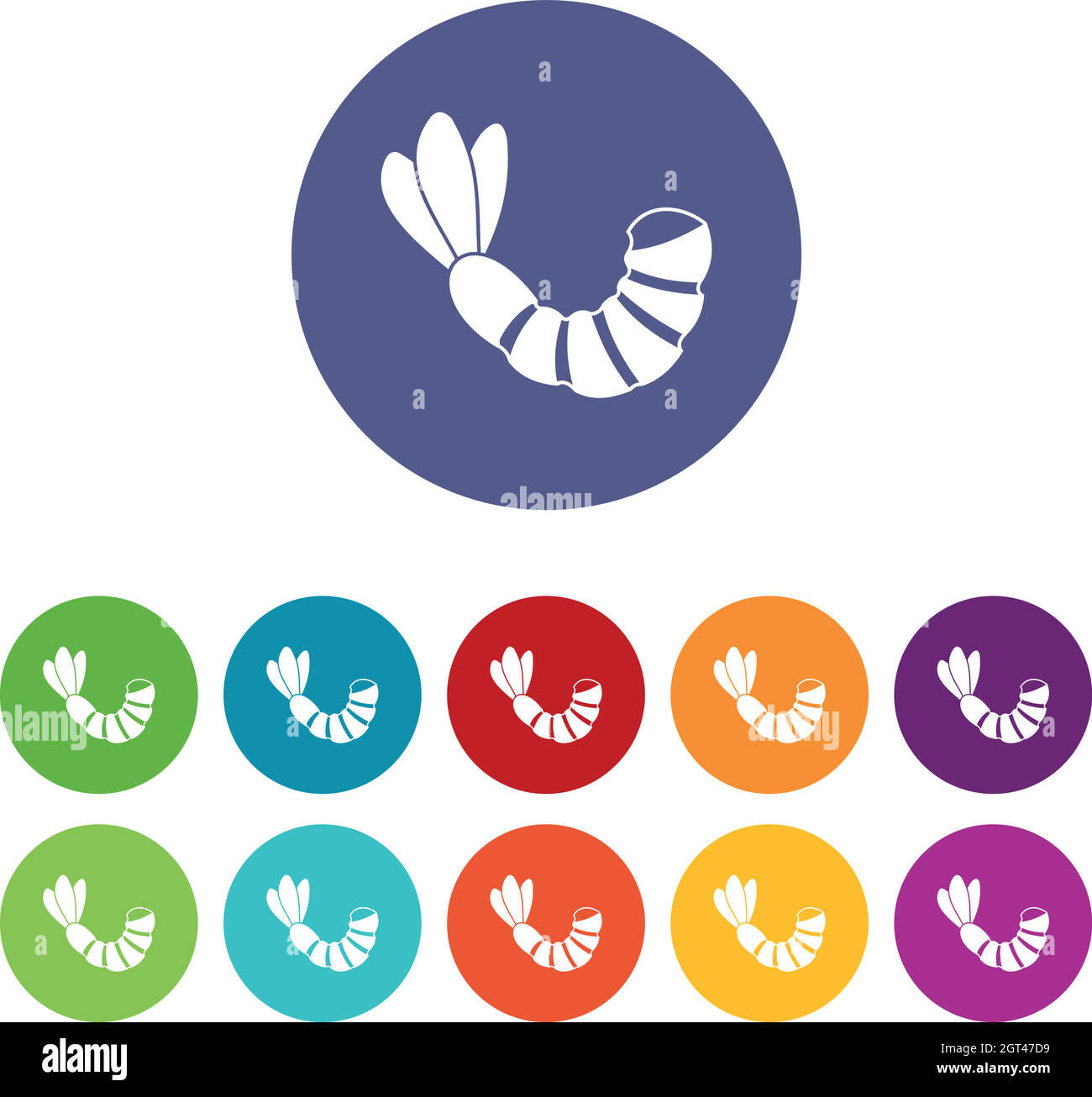 Shrimp set icons Stock Vector Image & Art - Alamy
