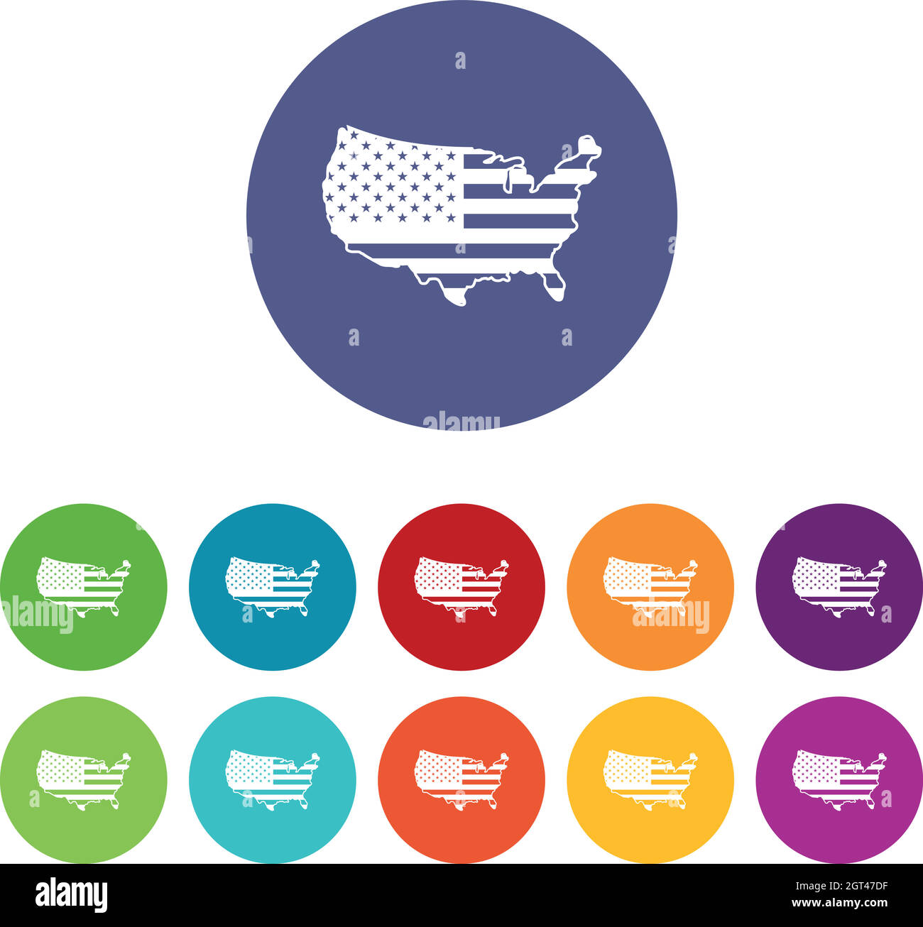 USA map set icons Stock Vector Image & Art - Alamy