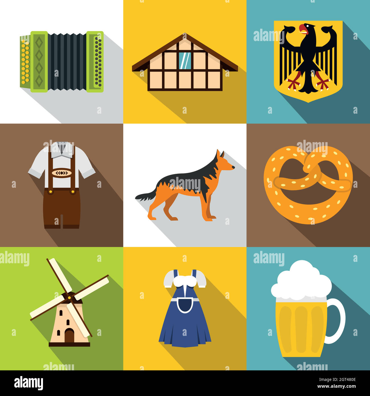 Country Germany icons set, flat style Stock Vector Image & Art - Alamy