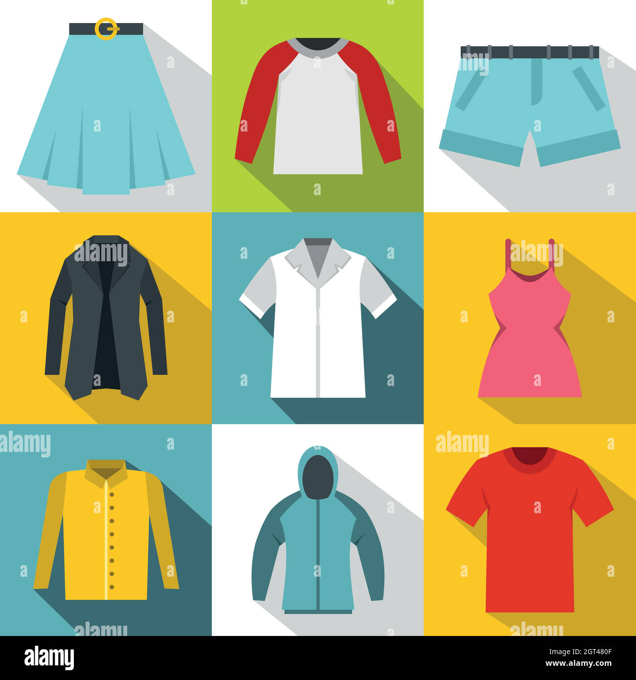 Wardrobe icons set flat Stock Vector Images - Alamy