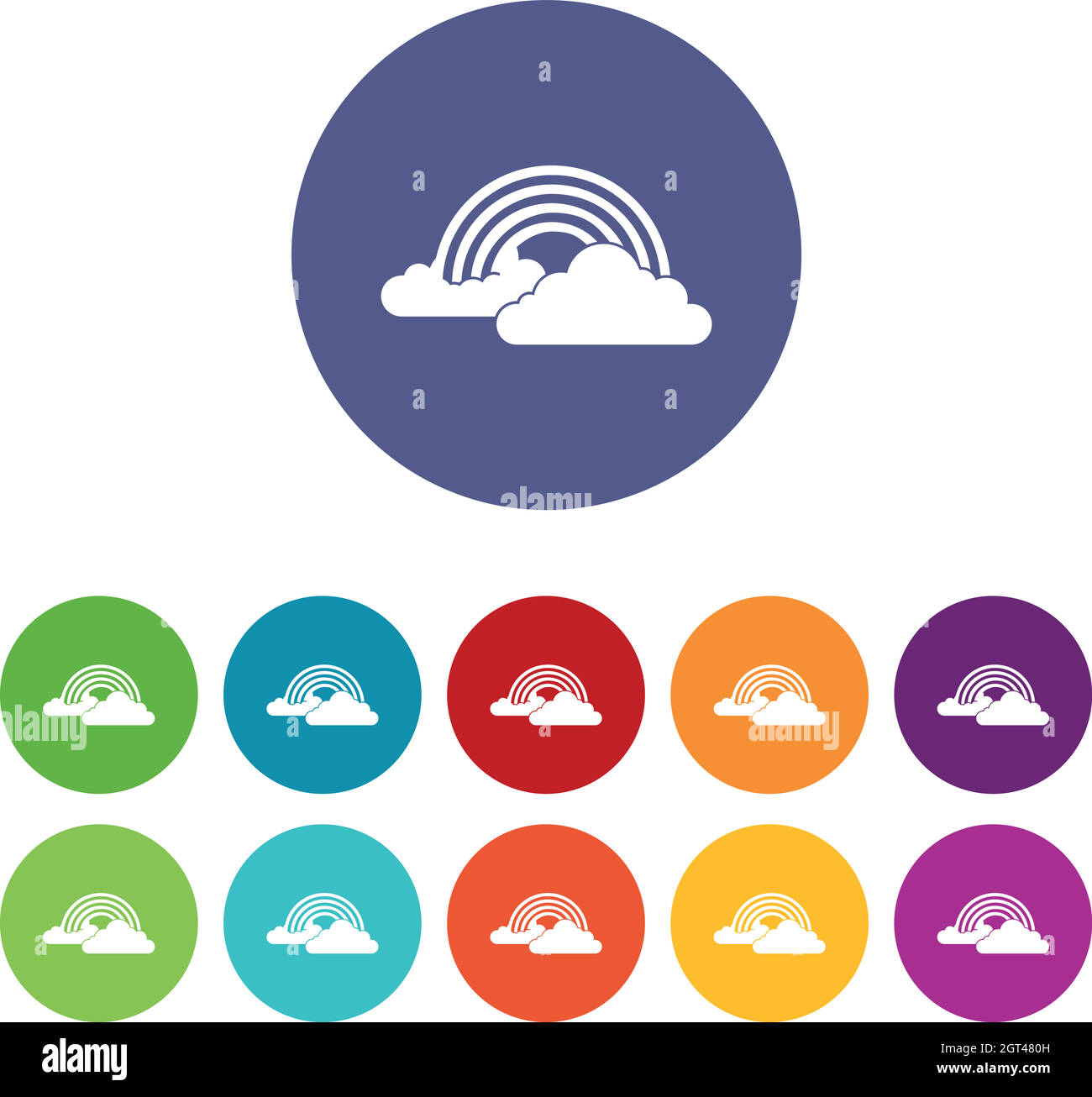 Rainbow and clouds set icons Stock Vector Image & Art - Alamy