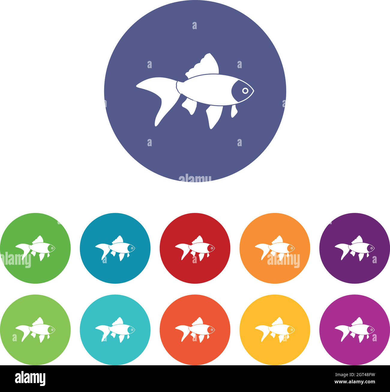Fish set icons Stock Vector Image & Art - Alamy
