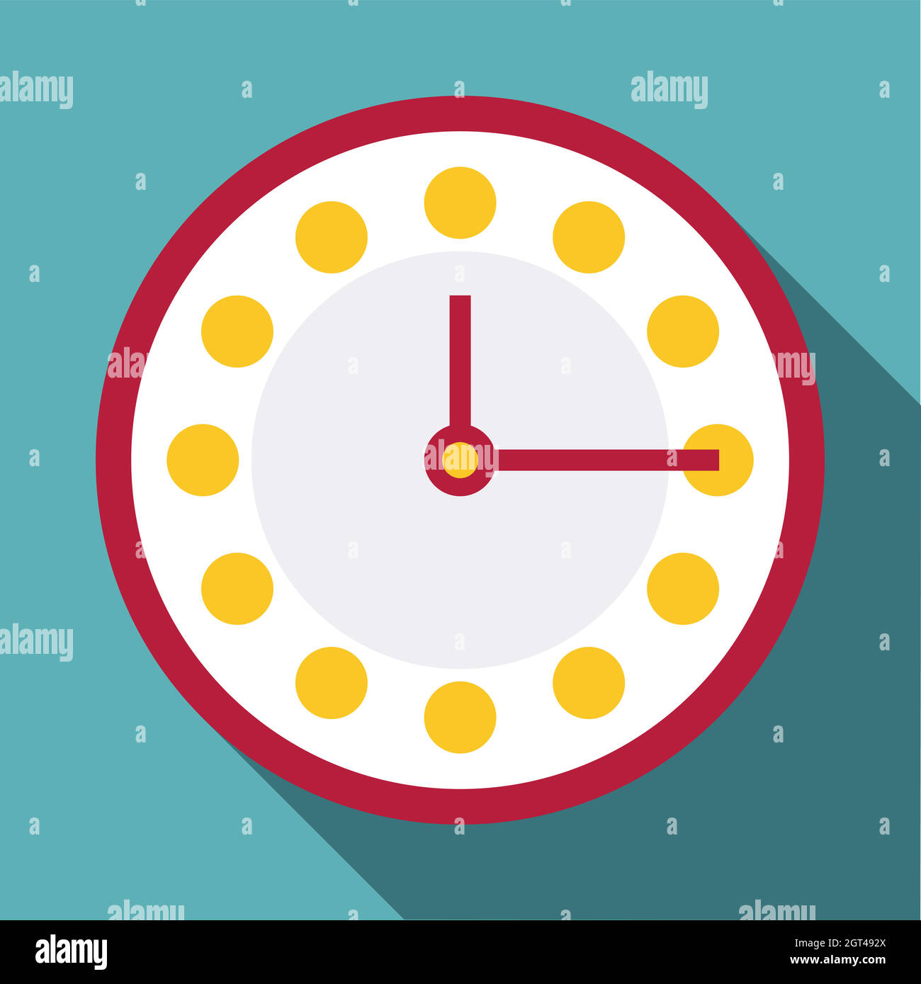 Vintage clock icon flat hi-res stock photography and images - Alamy