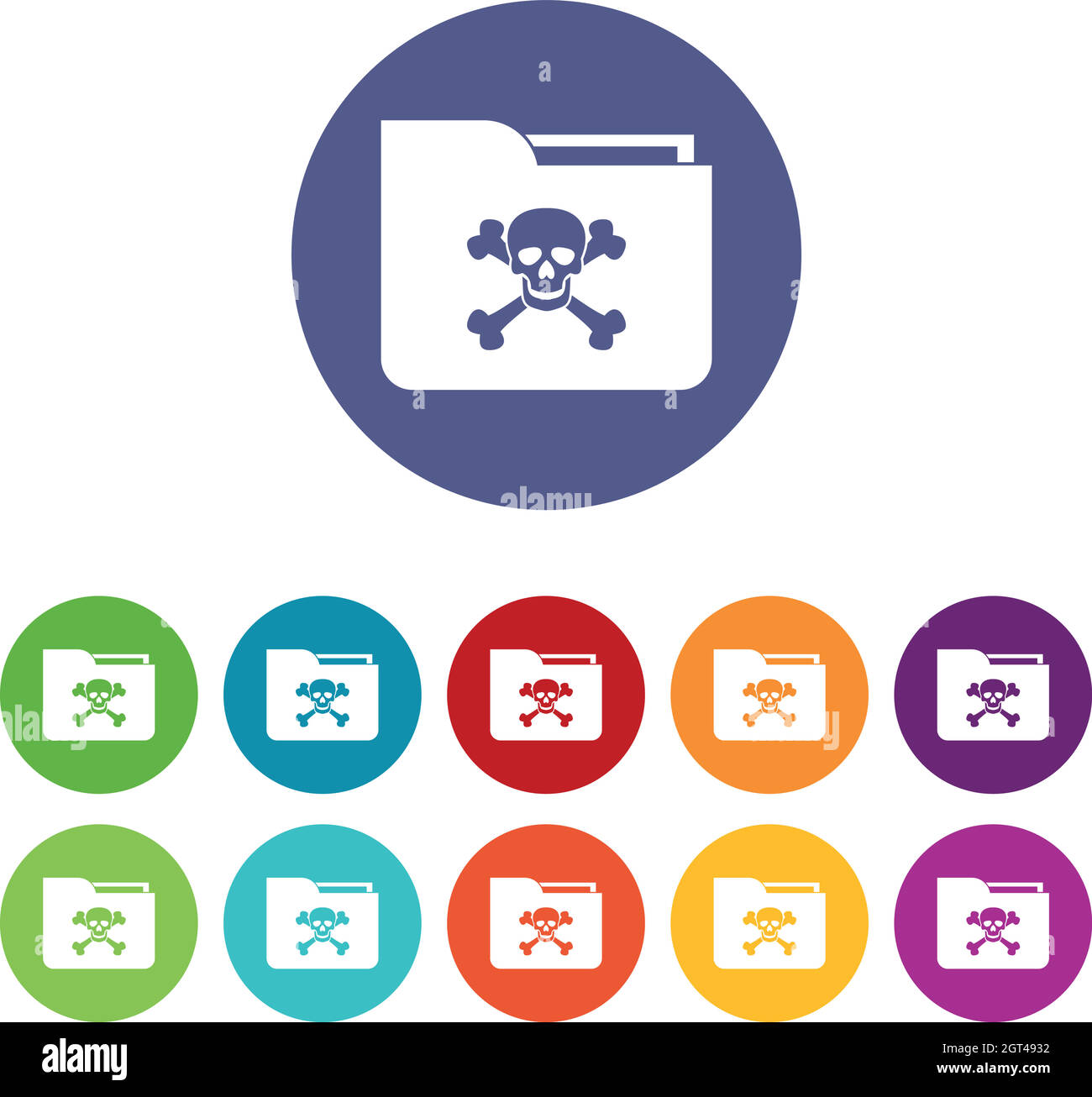 File folder with a skull set icons Stock Vector Image & Art - Alamy