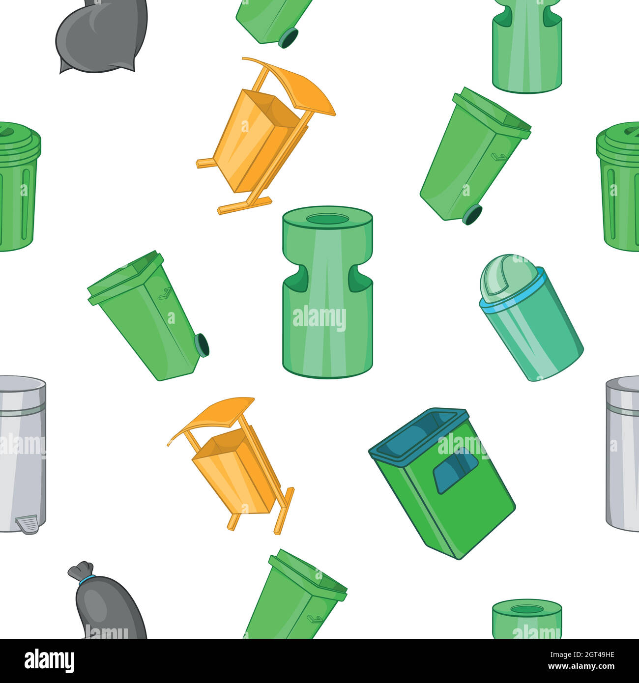 Garbage pattern, cartoon style Stock Vector Image & Art - Alamy