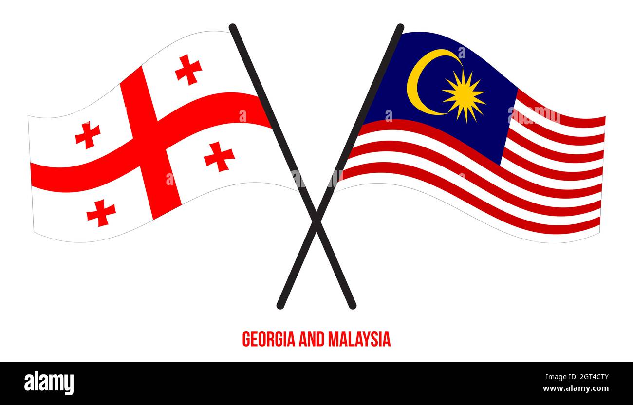 Georgia malaysia flags waving hi-res stock photography and images - Alamy