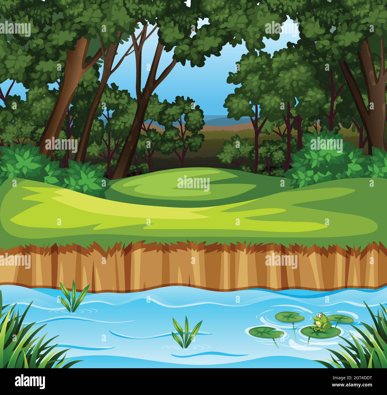 Scene of forest and a stream Stock Vector Image & Art - Alamy