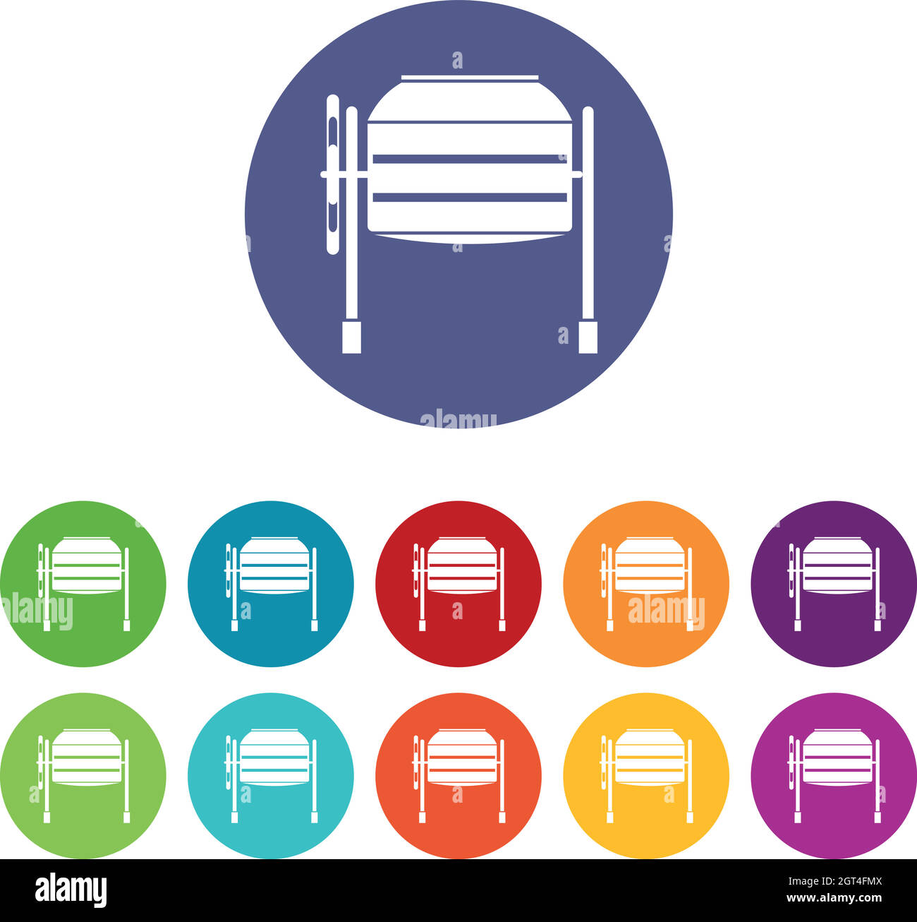 Concrete mixer set icons Stock Vector Image & Art - Alamy