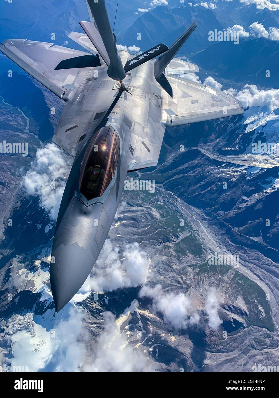 An F-22 Raptor from the 90th Fighter Squadron at Joint Base Elmendorf ...