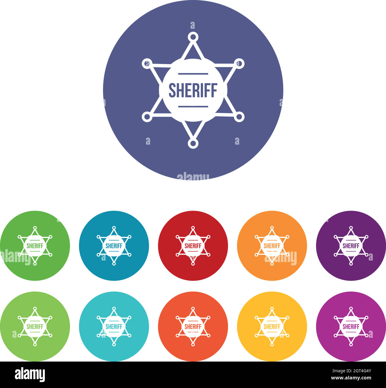 Sheriff badge set icons Stock Vector Image & Art - Alamy