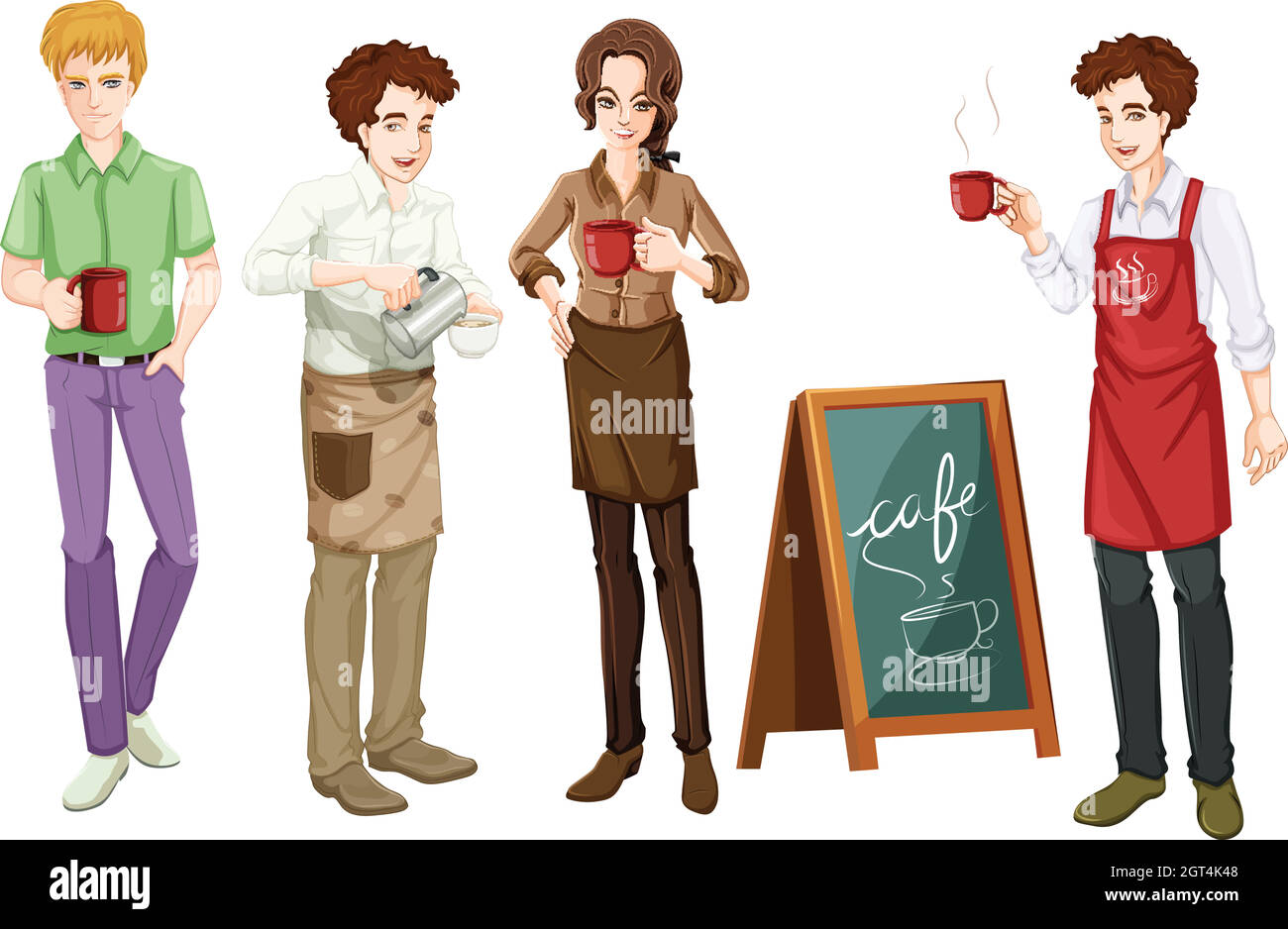 People working at cafe Stock Vector Image & Art - Alamy