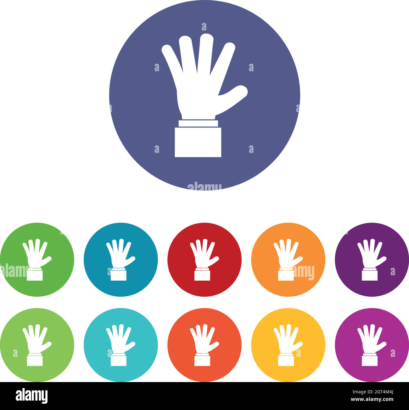 Hand showing five fingers set icons Stock Vector Image & Art - Alamy