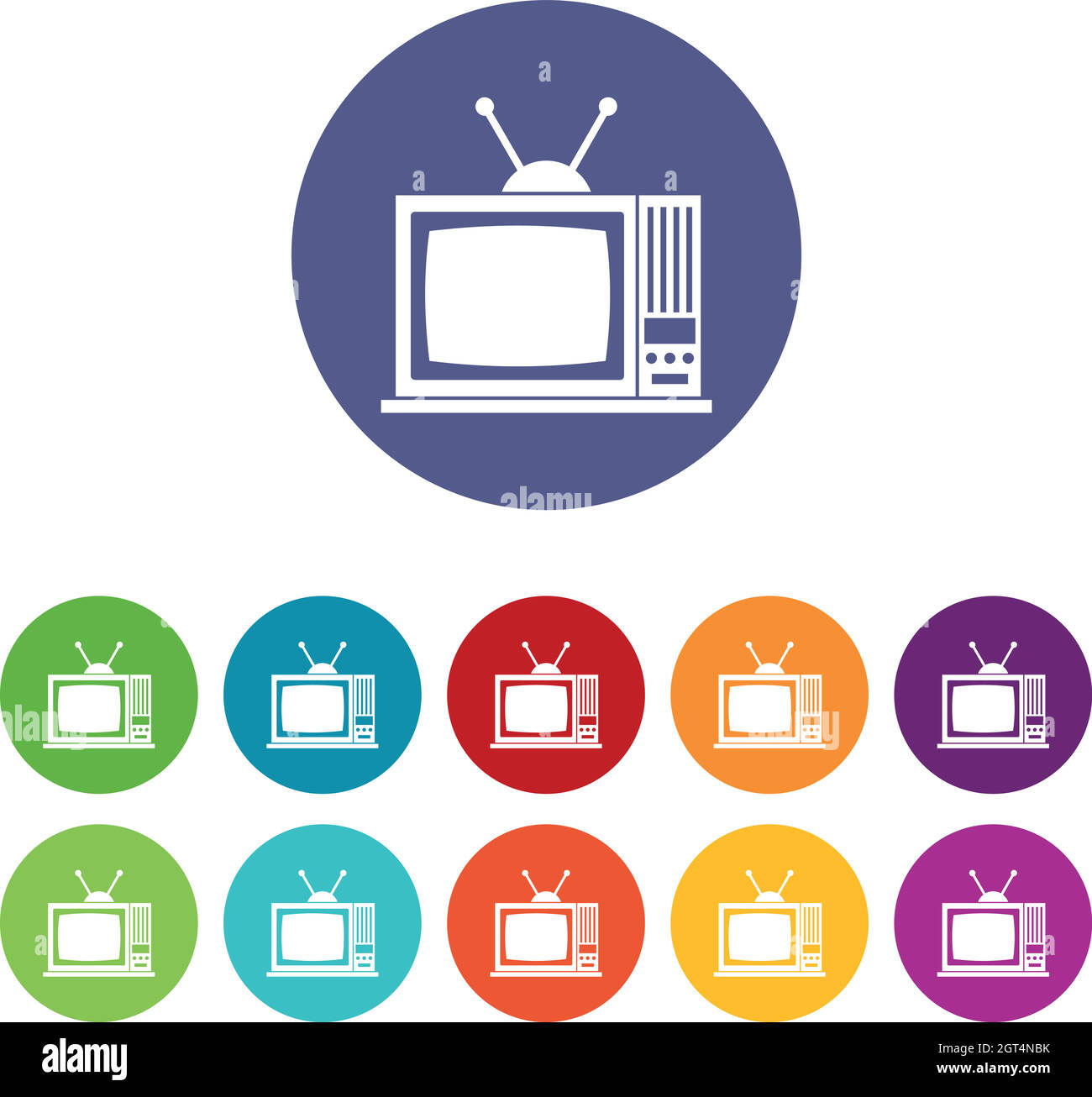 Retro TV set icons Stock Vector Image & Art - Alamy