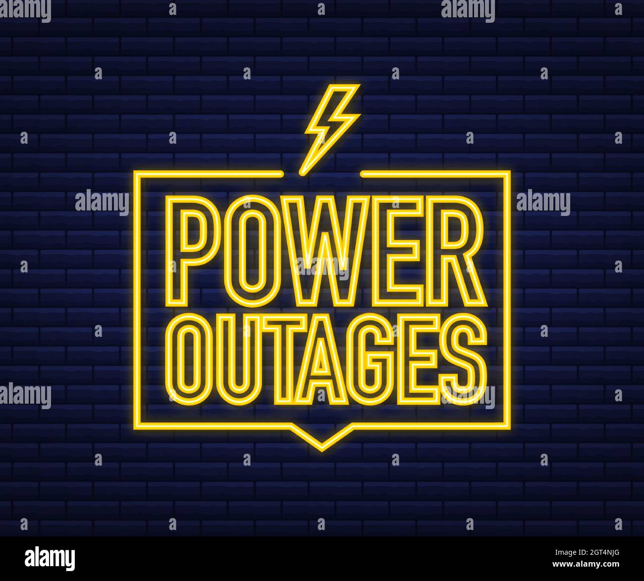 Power outages neon icon. Badge, icon, stamp, logo. Vector illustration ... Power outages neon icon. Badge, icon, stamp, logo. Vector illustration ...