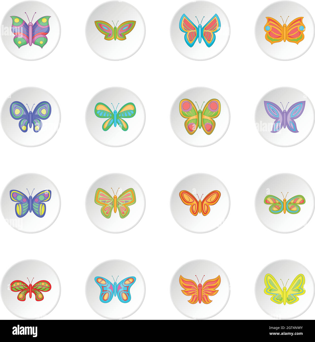 Butterfly fairy icons set Stock Vector Image & Art - Alamy