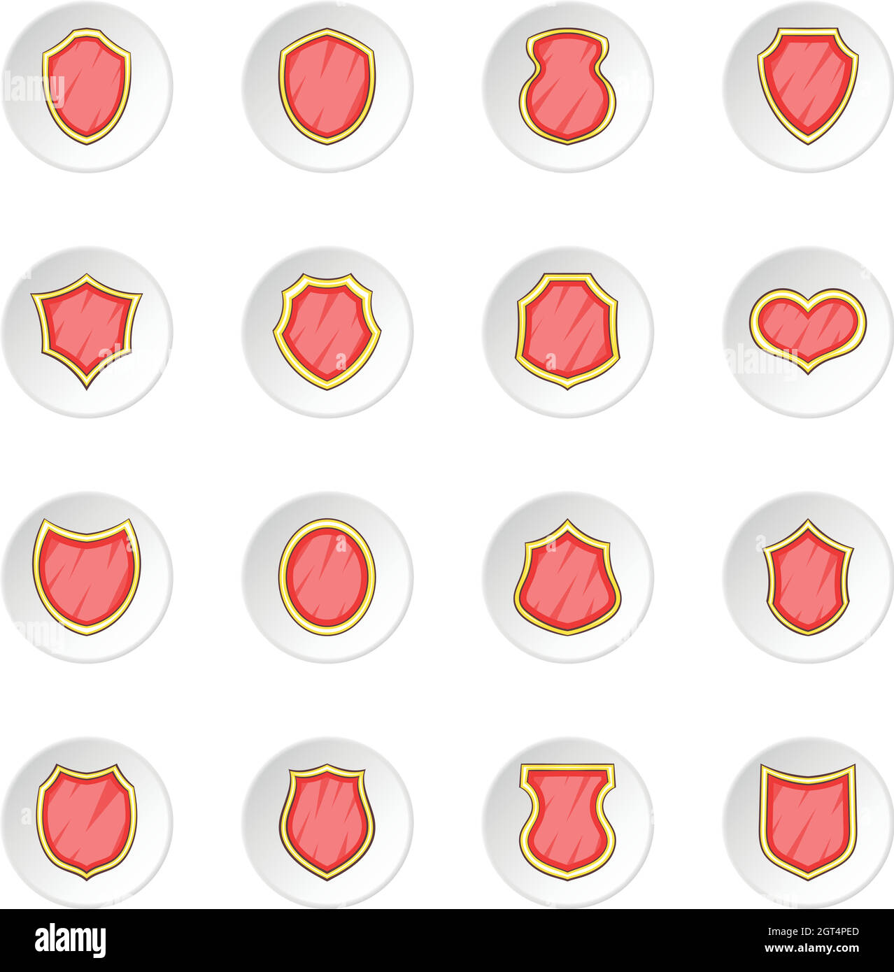 Shield Icons Set Stock Vector Image And Art Alamy
