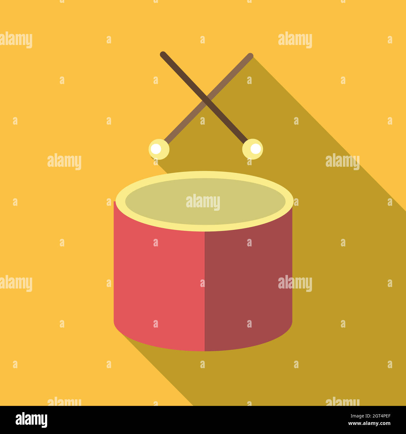 Drum with sticks icon, flat style Stock Vector Image & Art - Alamy
