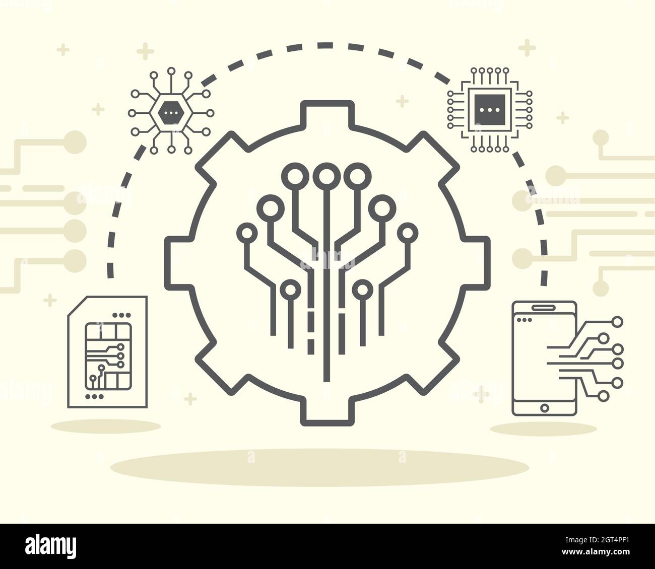 five electronic circuits icons Stock Vector Image & Art - Alamy