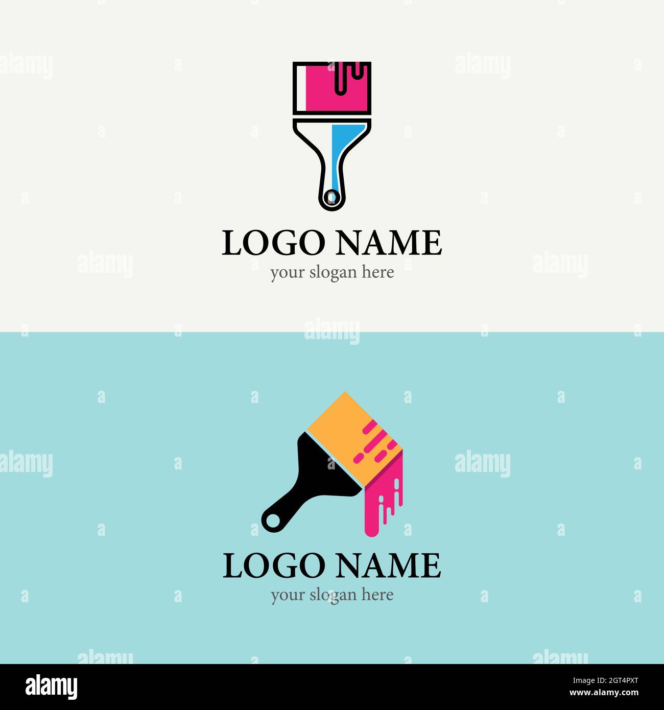 Painter logo template vector icon design Stock Photo - Alamy