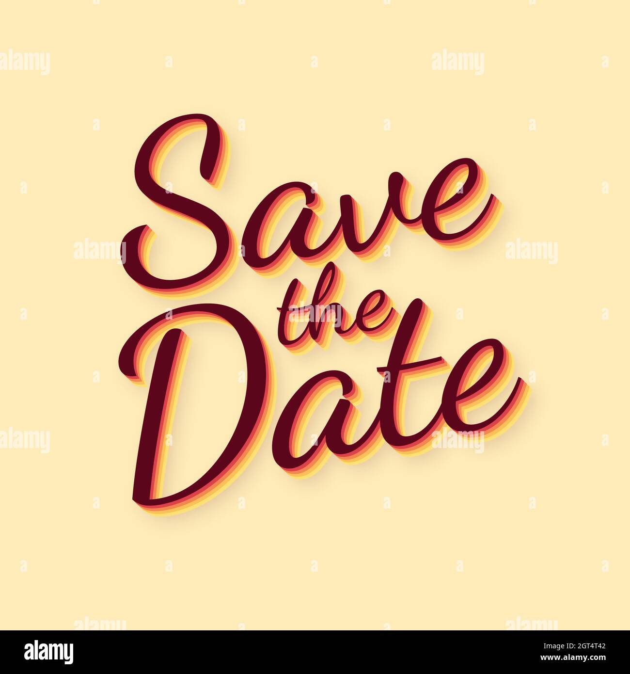 Save the date. Retro sign. Flat vector stock illustrations on white ...
