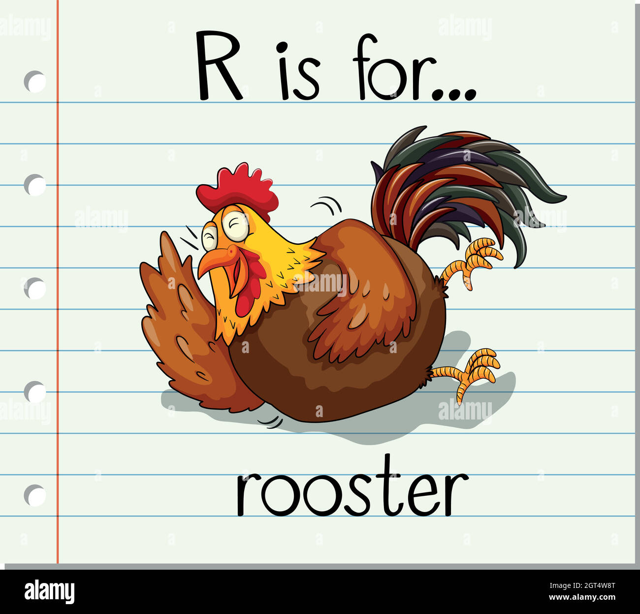 Flashcard letter R is for rooster Stock Vector Image & Art - Alamy