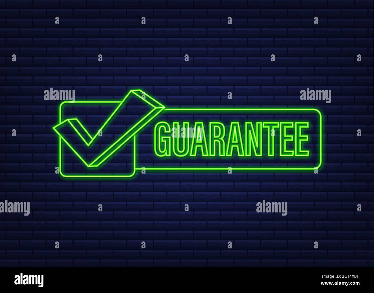 Guarantee neon vector isolated on dark background. Vector stock ...
