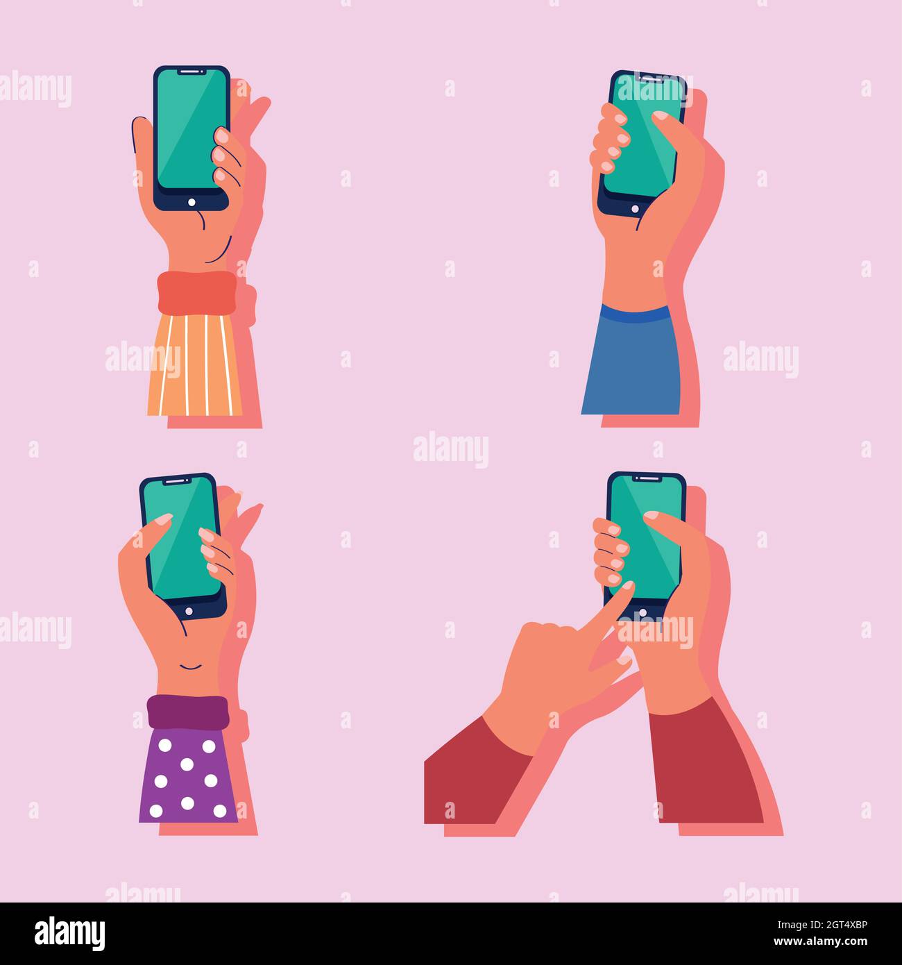 hands using smartphones Stock Vector Image & Art - Alamy