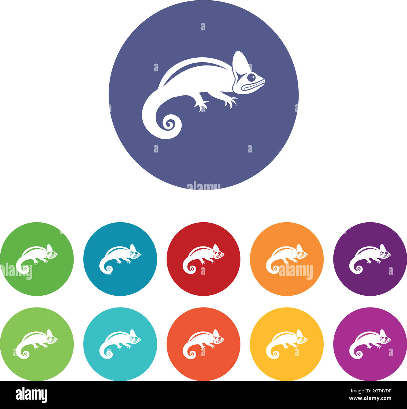 Chameleon set icons Stock Vector Image & Art - Alamy