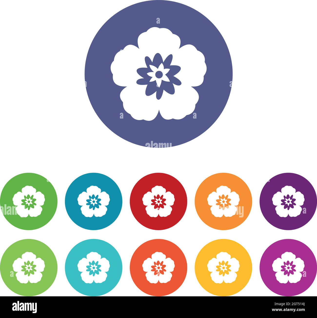 Rose of Sharon, korean flower set icons Stock Vector Image & Art - Alamy