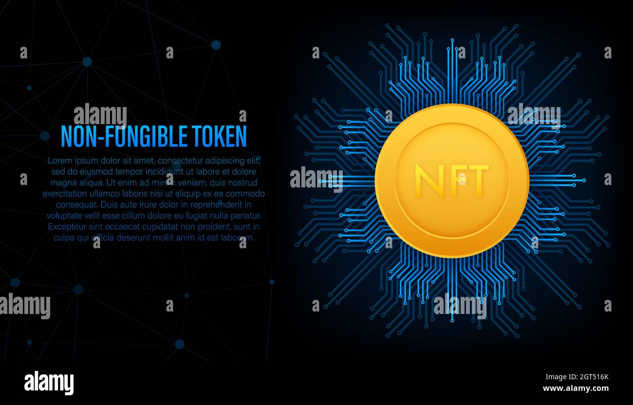 Flat illustration with nft concept. Banner vector. Flat design. Vector ...