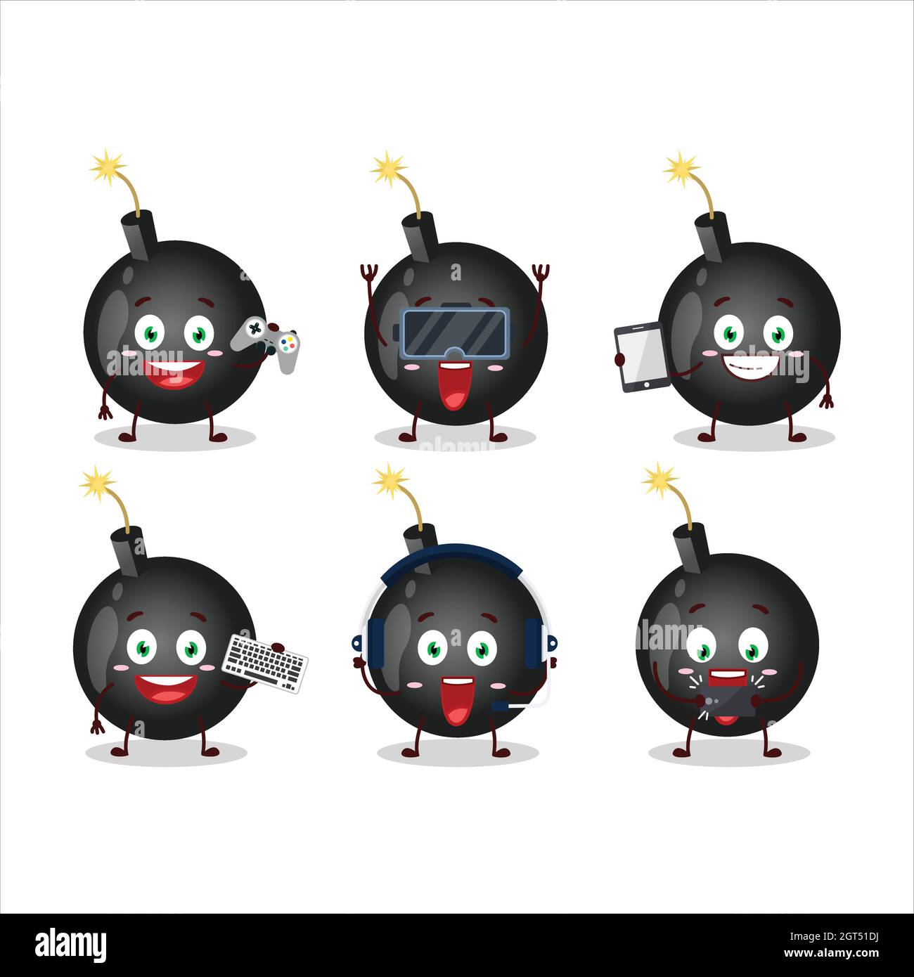 Bomb explosive firecracker cartoon character are playing games with ...