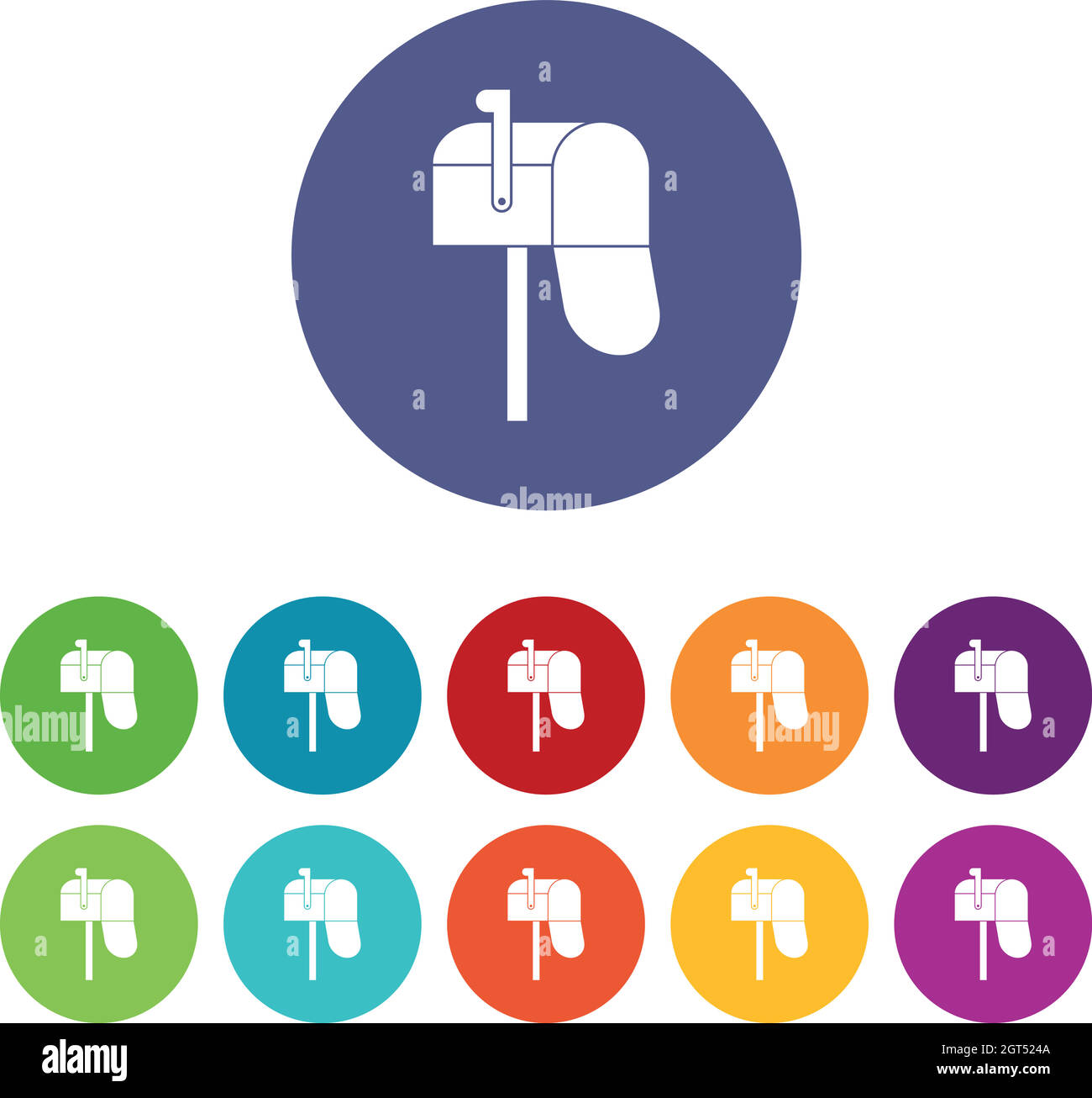 Open mailbox set icons Stock Vector Image & Art - Alamy